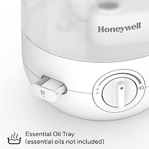 Honeywell Ultra Comfort Cool Mist Humidifier, White Cool Mist Humidifier for Bedroom, Room or Office. Easy to use, ultra-quiet operation for kids or baby humidifier, HUL545W