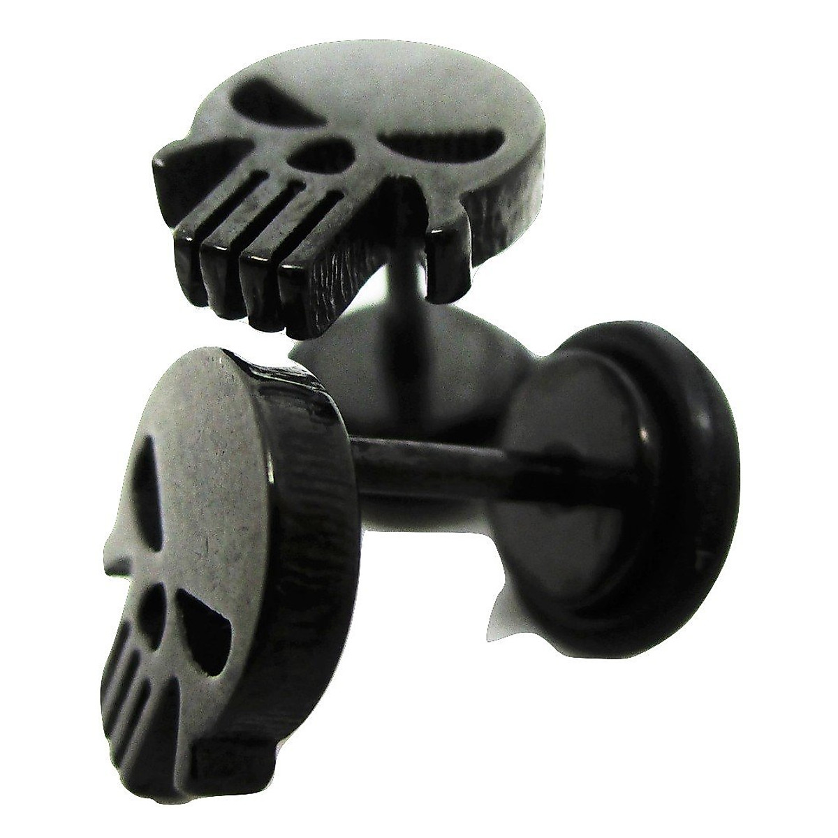 Skull Metal Cutout Stud Post Earrings - New - Pair! - Four Colors to Choose From (Anodized Multi-Colored)