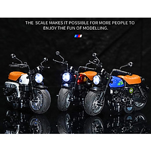 Gilumza Pull Back Motorcycle Toys, Tiny Gift with Music Lighting, Classic Motorcycles Toy for Boys Kids Age 3 4 5 6 7 8 Year Old (White)