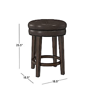 Hillsdale Krauss Backless Swivel Counter Height Stool Counter Stool, Dark Brown