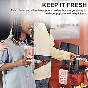 MT Products Popcorn Boxes for Party - 0.74 oz. (Pack of 50) - #1 Popcorn Buckets With Close Top - Great for Movie Theater, Circuses, and Stadium