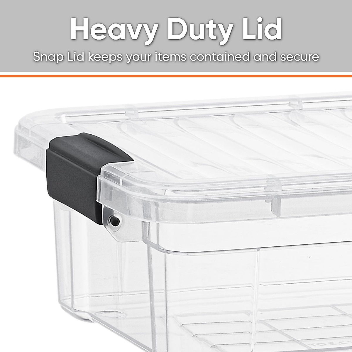 Superio Clear Storage Box with Lid, 2.5 Quart Plastic Container Bins for Organizing, Stackable Crates, BPA Free, Non Toxic, Odor Free, Organizers for Home, Office, School, and Dorm