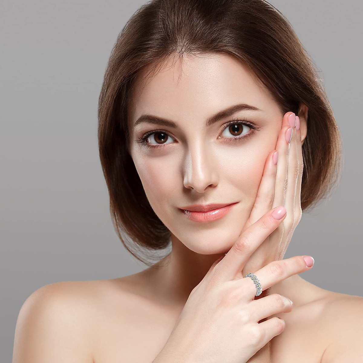 PUPILLEMON Sterling Silver Adjustable Daisy Flower Rings Jewelry for Women, Stacking Dainty Open Womens Rings