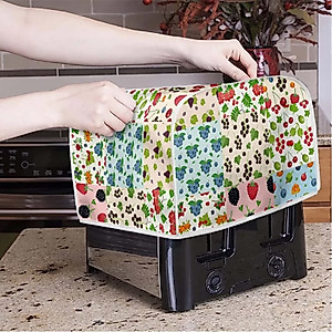 FOR U DESIGNS Toaster Dust Cover 2 Slice Bread Maker Cover Fruit Pattern Toasters Covers Washable Stain Resistant Kitchen Small Appliance Cover