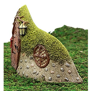 Ebros Gift Enchanted Fairy Garden Miniature Withered Tree Cottage House Under Curved Stony Green Hill Figurine 4" H Do It Yourself Ideas for Your Home