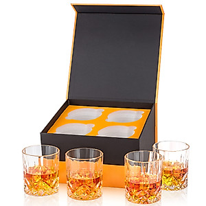 calliva von Old Fashioned Whiskey Glasses Set of 6, Heavy Crystal Rocks Glass In Gifts Box. Large 10oz Lowball Bar Tumbler for Bourbon Scotch Whisky Cocktail Drinking