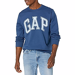 GAP Mens Logo Crew Neck Hoodie BLUE SHADE L