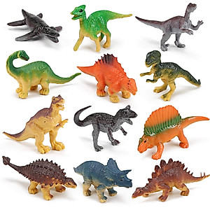 34 in 1 Dinosaurs Truck, Dino Transport Car Carrier Truck Toy with 12 Mini Dinosaur Figures and 4 Cars, Dino Park Toy Chritsmas Gift for 3+ Year Old Boys and Toddlers