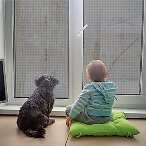 MAGZO Pet Proof Window Screen Door Replacement Mesh, 48" W x 99" L, Vinyl Coated Polyester Fabric Heavy Duty, Dog Cat Net for Sliding Glass/Patio/Balcony/Porch/Pool/Back Deck Windows Doors, Black