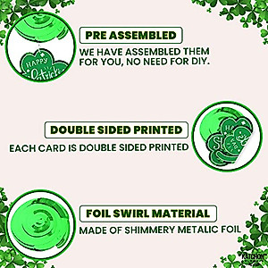 KatchOn, St Patricks Day Hanging Decorations - Pack of 30, No DIY | St Patricks Day Hanging Swirls Decorations | Shamrock Decorations | St Patricks Day Decorations | Saint Patricks Day Decorations