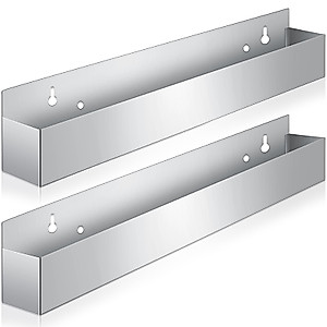 Tanlade 2 Pieces 32 Inch Single Speed Rail Stainless Steel Liquor Bottle Holder Wall Mounted Spray Bottle Rack Drink Rail Shelf for Bars, Silver