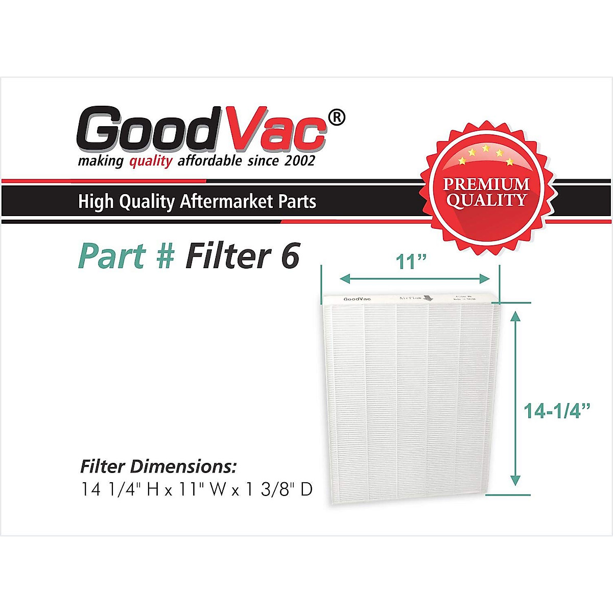 GOODVAC Replacement Filter for Oreck Airinstinct 75, 100, 100, 150, 200 HEPA Air Purifier