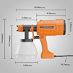 Paint Sprayer, Paint Spray Gun with 6 Nozzles, Spray Paint, 700W Electric Paint Spray Gun, for Home Interior and Exterior/Painting Project/Wall/Fence/Home/Cabinet