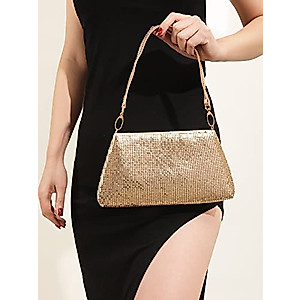 Simcat Clutch Bag for Women Evening Purses with Sequins Handbag for Wedding Party Cocktail Clutches Purse Silver