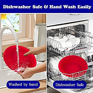 Silicone Slow Cooker Liners fit for 6-7 QT Crockpot, Silicone Slow Cooker Divider Liner, Reusable/BPA Free/Leakproof/Slow Cooker Accessories Cooking Liner for 6-7 Quart Pot - Red