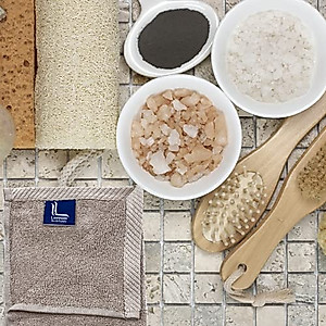 Linteum Textile Washcloth Set 100% Soft Cotton Zero Twist 16 Single Ring Spun Premium Washcloths Face Towel (Taupe) 12 Piece 13x13 Inch