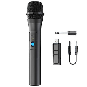 VOVIGGOL VHF Wireless Microphone, Universal Handheld Karaoke Mic Speaker, Over 110 DB Outdoor Indoor Cordless Microphone System with USB Reciver for Singing, Karaoke, Speech, Wedding, Church