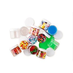 Healthy Packers 4oz Plastic Jars with Lids - Small Clear Jars with Lids - Lotion Containers with Lids | 4 oz Plastic Mason Jars with lids | Cream and Cosmetic Jars (12 pack) (White)