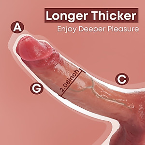 Realistic Huge Anal Dildo - 10.3 inch Dual Density Suction Cup Dildo,2.08 inch Diameter Thick Silicone Suction Dildo with Lifelike Skin,Fake Penis Big Dildo for Men Women,Gay Adult Sex Toys