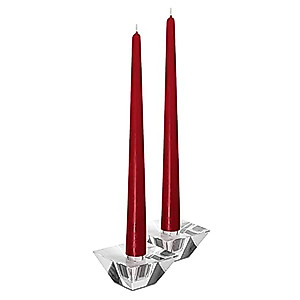 Hyoola Tall Taper Candles - 12 Inch Cherry Red Unscented Dripless Taper Candles - 10 Hour Burn Time - 12 Pack