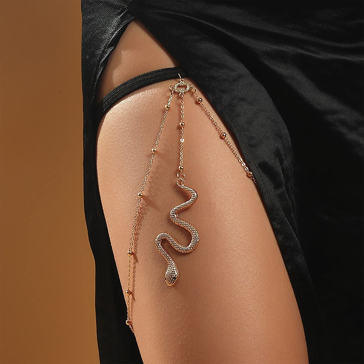 Gold Snake Thigh Chain for Women Snake Pendant Thigh Accessories Beach Boho Style Leg Chain Jewelry Halloween Costume Accessories