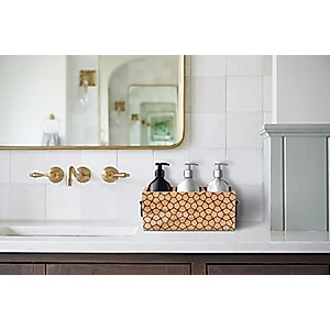 Farmhouse Decor 3 Compartment Silverware Holder Utensil and Cutlery Caddy for Parties Countertop Organizer for Spoon Fork and Knife Remote Control Holder Basket 10 x 4.5 x 5 Inches (Design 2)