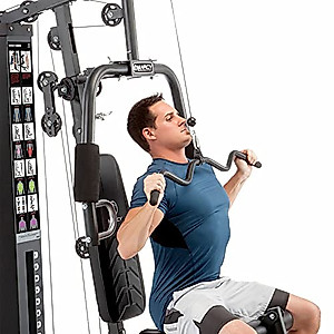 Marcy MWM-4965 Stack Weight Multifunctional Home Gym Workout Station with Pulley, Arm, and Leg Developer for Full Body Fitness, Black