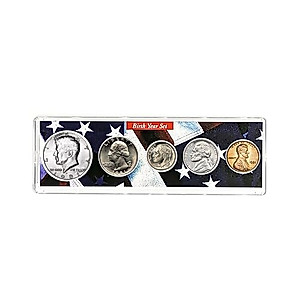 1981-5 Coin Birth Year Set in American Flag Holder - Seller Uncirculated
