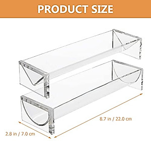 iplusmile Serving Trays Clear Tray for Serving, 2 Pack Biscuit Holder for Serving Trays, Food Display Dish Stand, Acrylic Serving Tray for Party Charcuterie Board Platter (Square) Table Tray