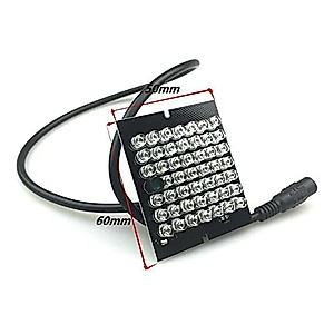 Acxico 1 pcs DC 12V 1A Invisible CCTV 48-LED Night Vision 940nm IR Infrared Illuminator Light + Wire 60cm