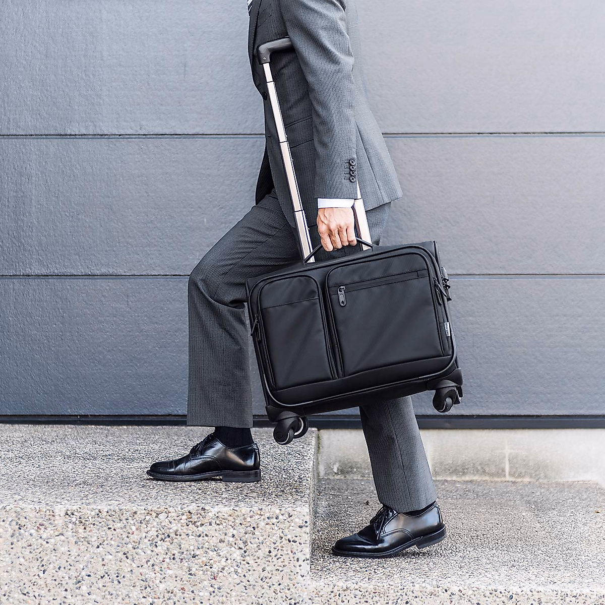 SANWA Rolling Laptop Bag with Lock, 22L Cabin Size, Water Resistant, Overnight Computer Briefcase on Wheels, Business & Travel &Carry On Luggage Bag with Telescoping Handle, 14-inch PC, for Men Women