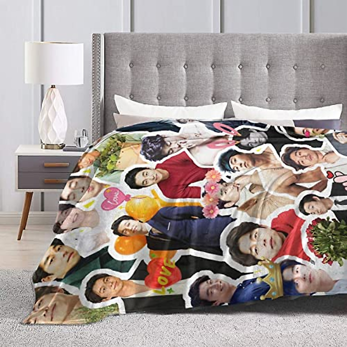 Blanket Gong Yoo Soft and Comfortable Warm Fleece Blanket for Sofa,Office Bed car Camp Couch Cozy Plush Throw Blankets Beach Blankets