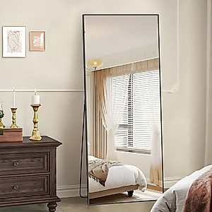 KOCUUY Bathroom Mirrors for Over Sink, 71" x 30" Wall Mounted Mirror Large Vanity Mirror Black Metal Framed Decorative Rectangular Home Decor Corner Hangs Farmhouse Makeup Mirror,Horizontal/Vertical