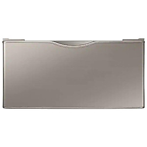 SAMSUNG 27-Inch Washer Dryer Pedestal Stand w/ Pull Out Laundry Storage Drawer, Stainless Steel, WE402NC/A3, Champagne