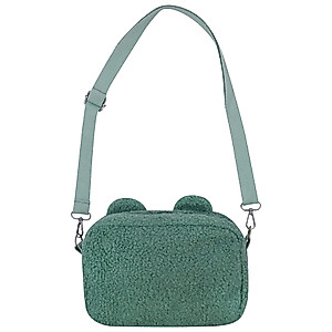 MOSSTYUS Cute Animal Plush Purse for Women kawaii Frog Purse for Girls Shoulder Handbag Crossbody Purse Messenger Bag,Green