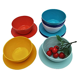 LOK-OSEMILE 4.6" Mini Bowl Set of 6 - Melamine Dinnerware - Small, Kids, Pasta - Multicolor