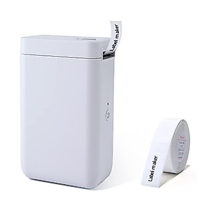 INeedIt D101 Label Maker Machine Portable Wireless Thermal Label Printer with Tape for Business, School, Office Organization, Home Storage, Larger Print Width 0.5 to 1 Inch, White