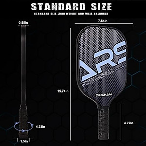 SINSHAM Graphite Pickleball Paddles Set of 4 Graphite Pickleball Paddles with 6 Pickleball Balls,4 Additional Cushion Grip,1 Portable Carry Bag;Growth of Pickleball Paddles for Families and Friends