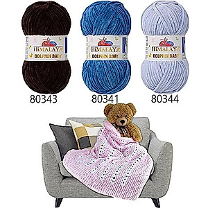 2 Pack/Skeins Himalaya Dolphin Baby, Each Skein 100 Gr/3,5 oz, 120 mt/ 132 yd, Super Bulky Yarn, Blanket Yarn, Velvet Yarn, Knitting Yarn, Amigurumi Yarn, Baby Yarn 80322