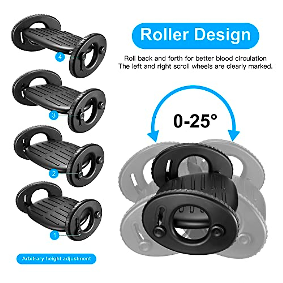 Adjustable Foot Rest Under Desk, Ergonomic Office Foot Rest Under Desk, Rocking Gaming Foot Rest, Piano Foot Stool with 4 Height Position for Home, Office