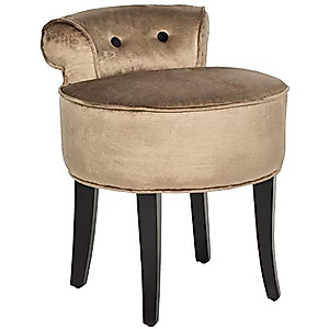 Safavieh Home Collection Georgia Burnt Orange and Distressed Grey Petite Vanity Stool