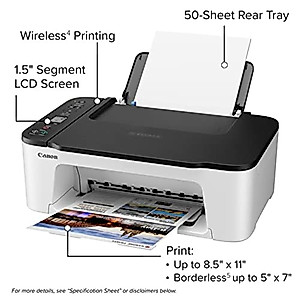 Canon Wireless Inkjet All in One Printer, Print Copy Fax Scan Mobile Printing with LCD Display, USB and WiFi Connection with 6 ft NeeGo Printer Cable