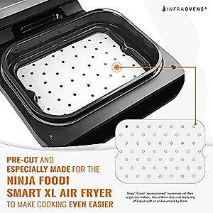 Air Fryer Parchment Paper Liners for Ninja Foodi XL Smart FG551 6-in-1 Indoor Grill, Ninja Foodi Accessories, Air Fryer Liners and Reusable Heat Resistant Mat, Air Fryer Accessories by INFRAOVENS