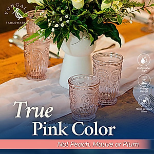 Yungala Pink Highball Tumblers set of 6 vintage glassware pink drinking glasses for lovers of colored glassware and colorful drinking glasses