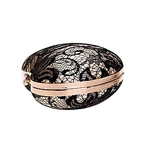 AVRYN Women's Clutch Bags,Purse Handbag,Women Heart Shaped Evening Bag Banquet Cluth Handbag Purse Party Lace Bags Black (Color : Black)