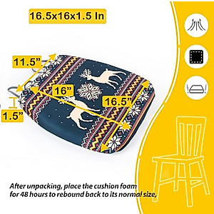 Sigmat Chair Cushion Washable Seat Cushion for Dining Room, Desk, Kitchen,Office 16"x16.5", 1 Pack, 2 Deers