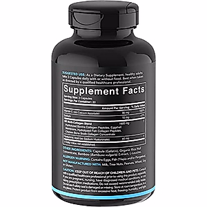 Sports Research Multi Collagen Pills (Type I, II, III, V, X) Hydrolyzed Collagen Peptides with Hyaluronic Acid + Vitamin C | Non-GMO Verified & Gluten Free - 90 Capsules