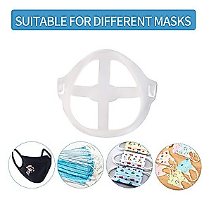 Tirdkid 16Pcs Face Bracket for Mask -3D Mask Bracket -Face Mask Internal Support Frame, More Space for Comfortable Breathing, Lipstick Protector ,Washable Reusable White