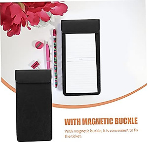 KICHOUSE Bill Folder Pocket Folders Nurse Notepad Server Notepad Letter Size Clipboards Writing Board Mini Memo Clipboard Exam Paper Clips Writing Support Plate Paper Base Pu Leather Black