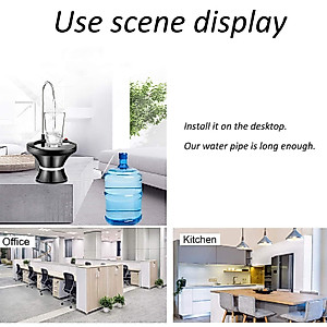 Drinking Water Dispenser Pump, Automatic Electric Drinking Water Bottle Pump for 1-5 Gallon Water Jugs, USB Rechargeable with 2 Switch Control, Stable and Portable for Home, Kitchen, Office, Camping
